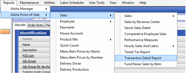 How To Pull A Transaction Detail Report From Aloha. – Omnivore API