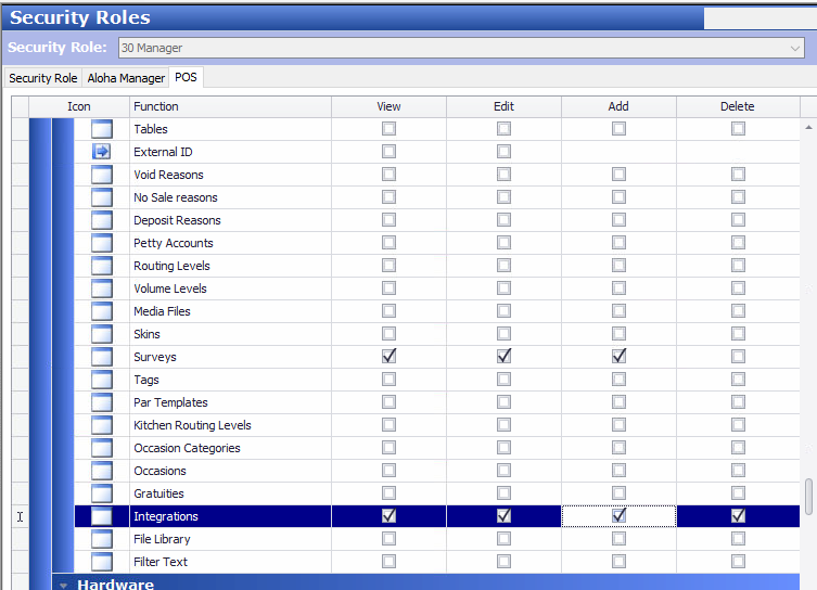 Security Roles in Aloha – Omnivore API
